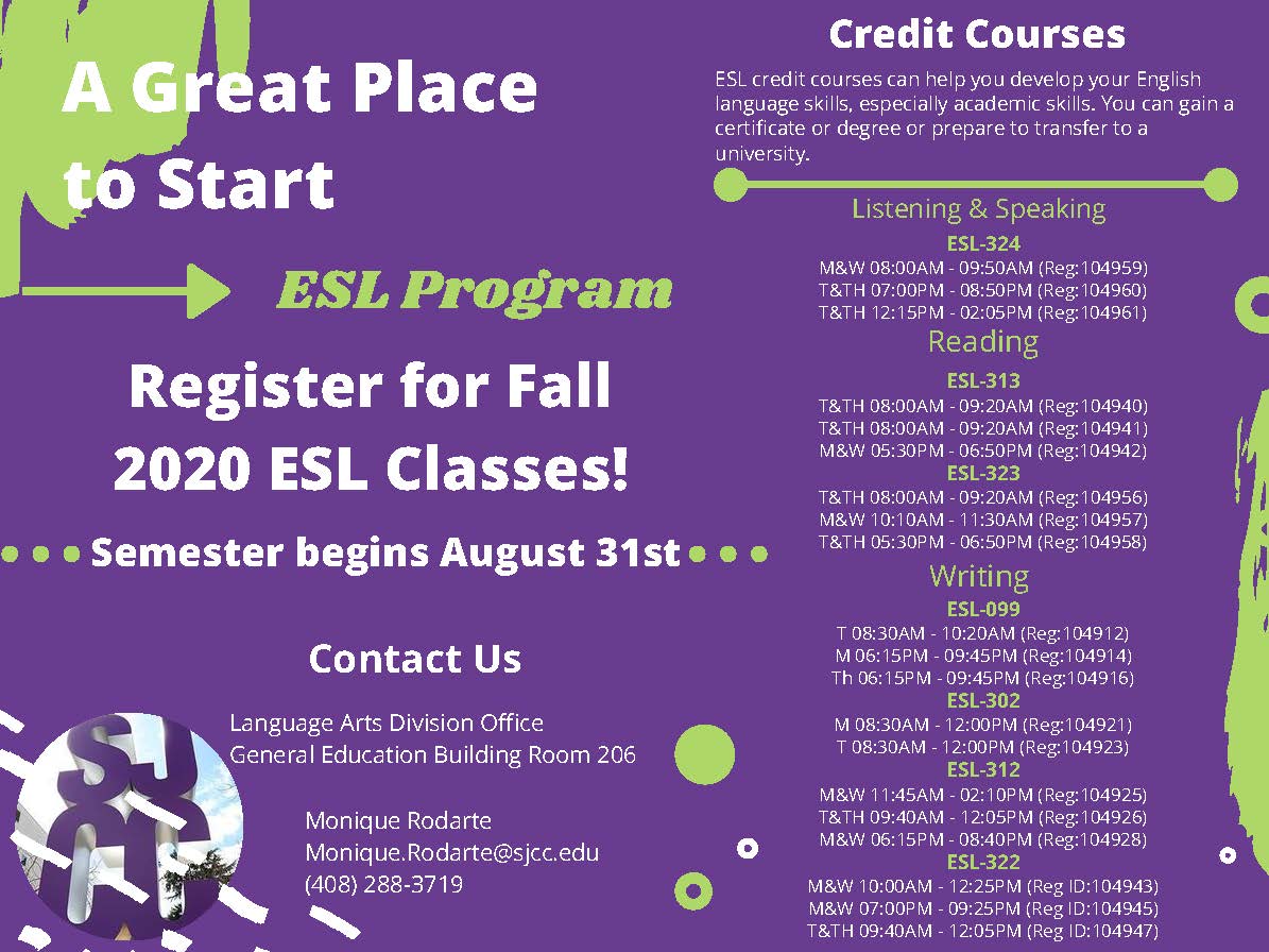 ESL for the Workplace FIRST CLASS [SJCC] - work2future